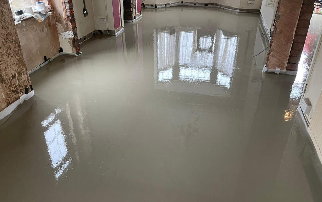 Liquid floor screed Newport, South Wales Cemex Longfloor project